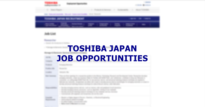 Toshiba Japan Job Openings 2026 - Japan OFW